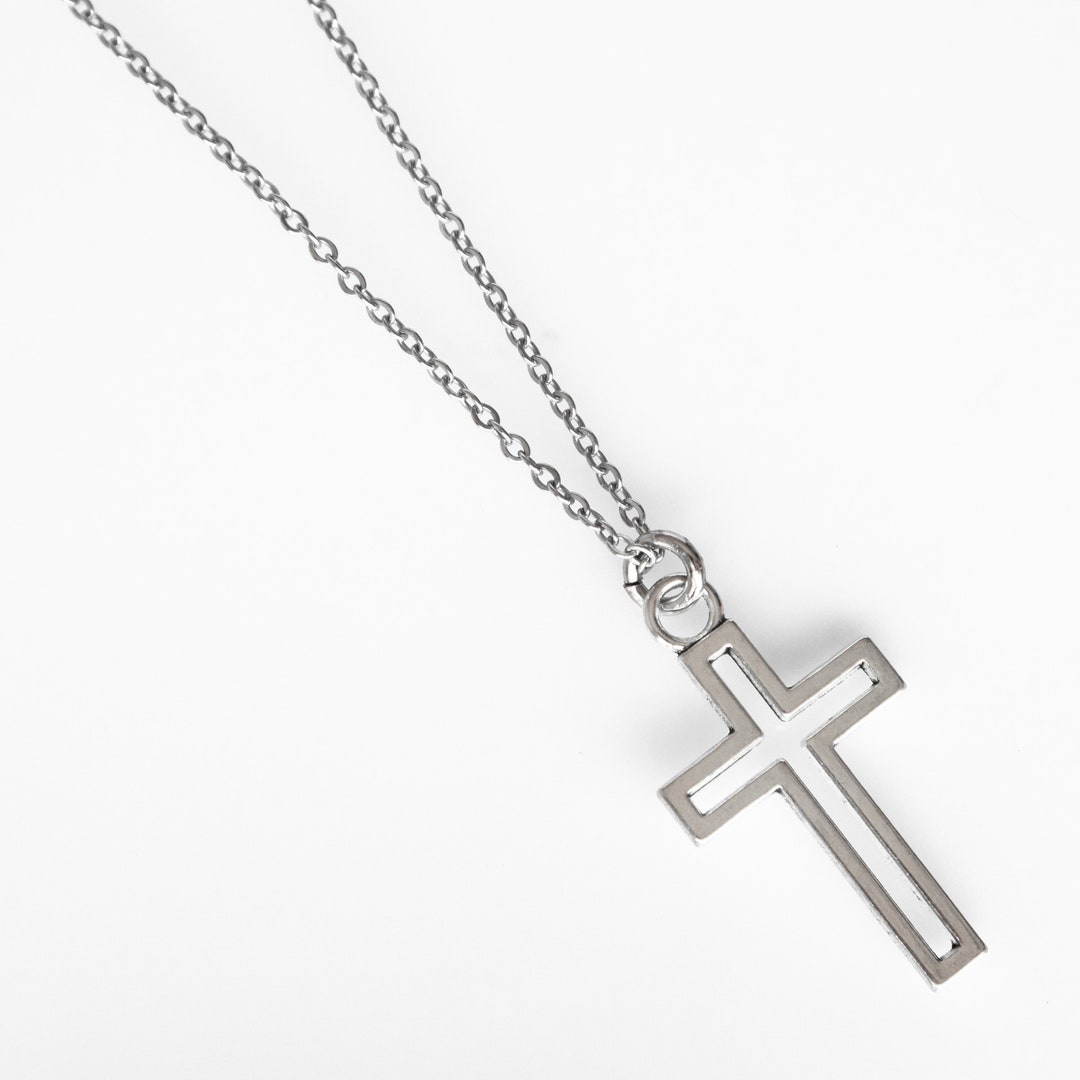 Mens Religious Chain Necklace, Mens Cross Pendant Necklace, Mens ...