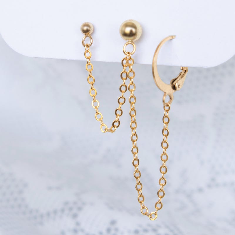 Multi Chain Earrings - Etsy