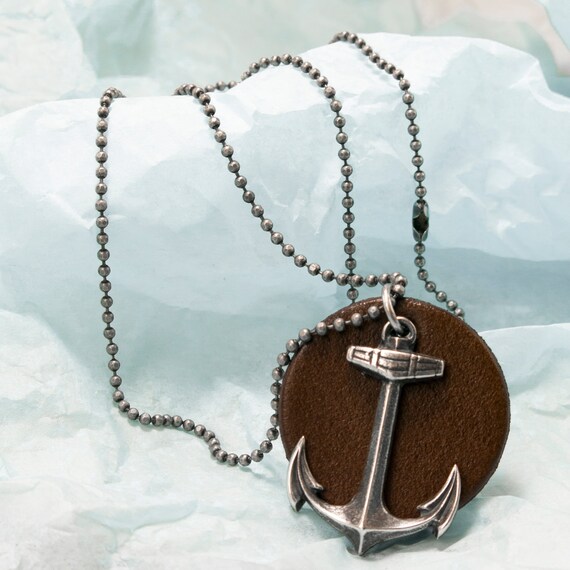 Men Necklace Men Anchor Necklace Men Silver Necklace Men Etsy