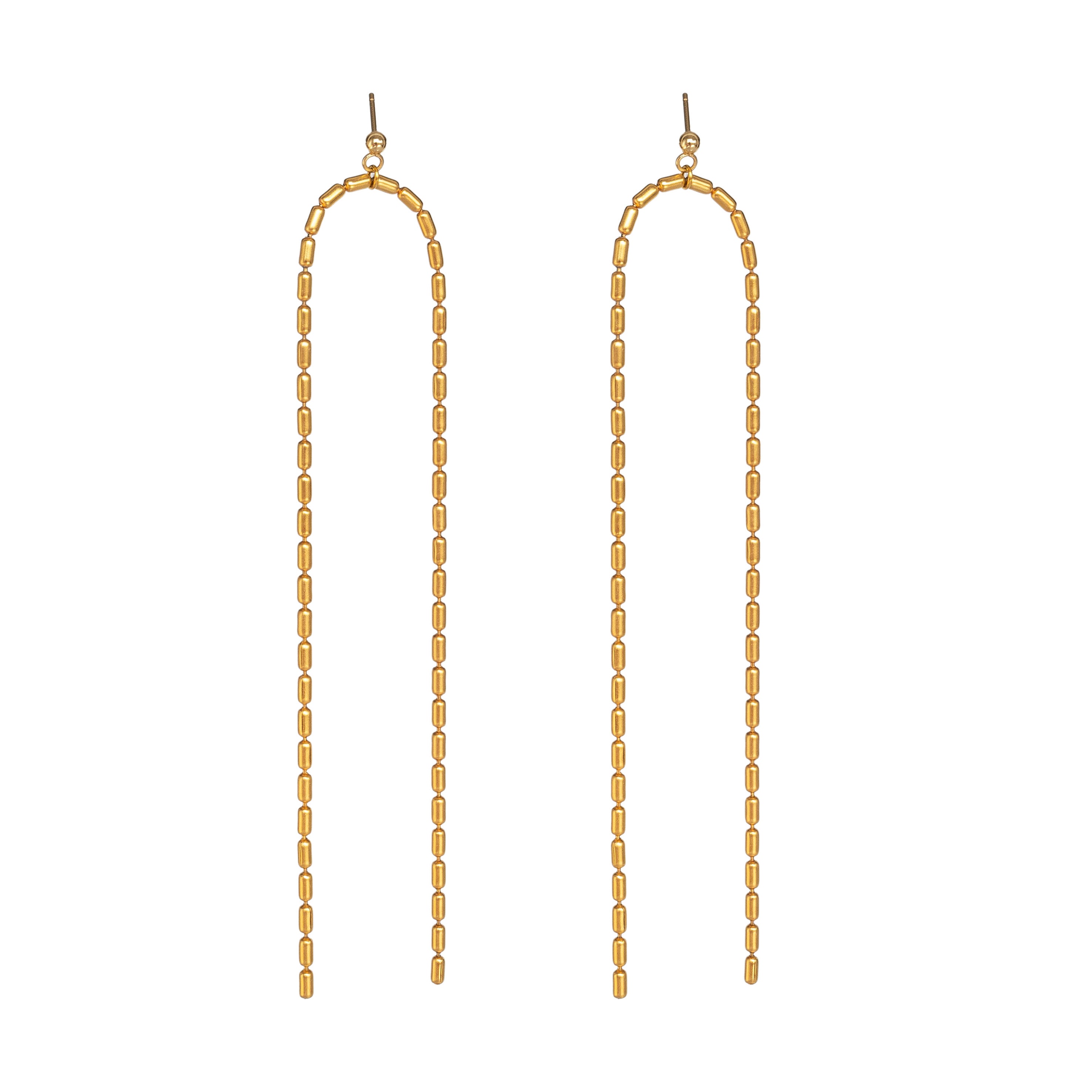 Extra Long Earrings, Gold Chain Earrings, Dangling Long Earrings ...