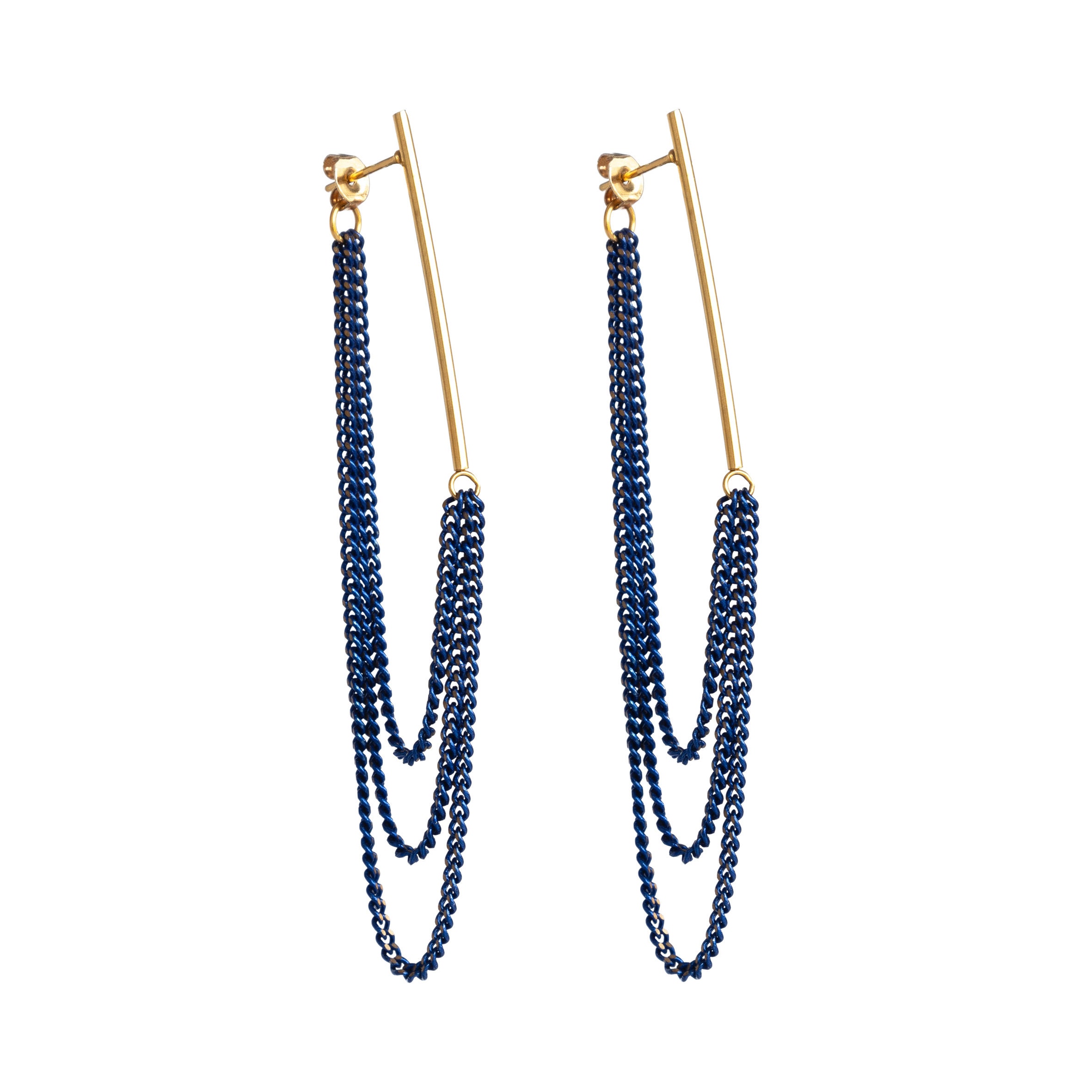 Long Ear Jacket Earrings Gold Chain Earrings Statement - Etsy