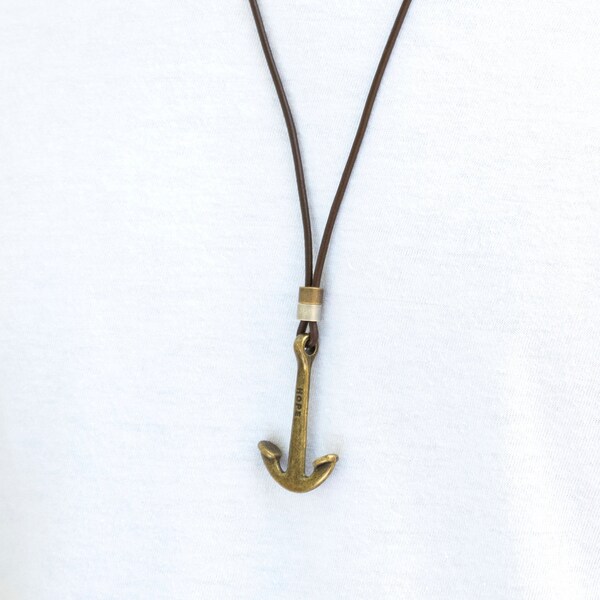 Mens Anchor Necklace Etsy