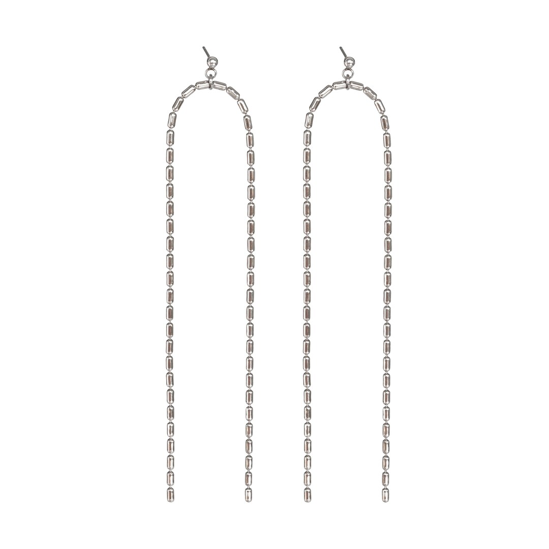 Extra Long Silver Earrings, Shoulder Duster Earrings, Dangling Earrings ...