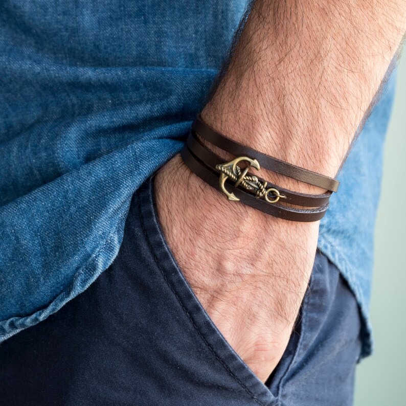 Men's Bracelet Set - Set of 3 Bracelets for Men - Men's Leather ...