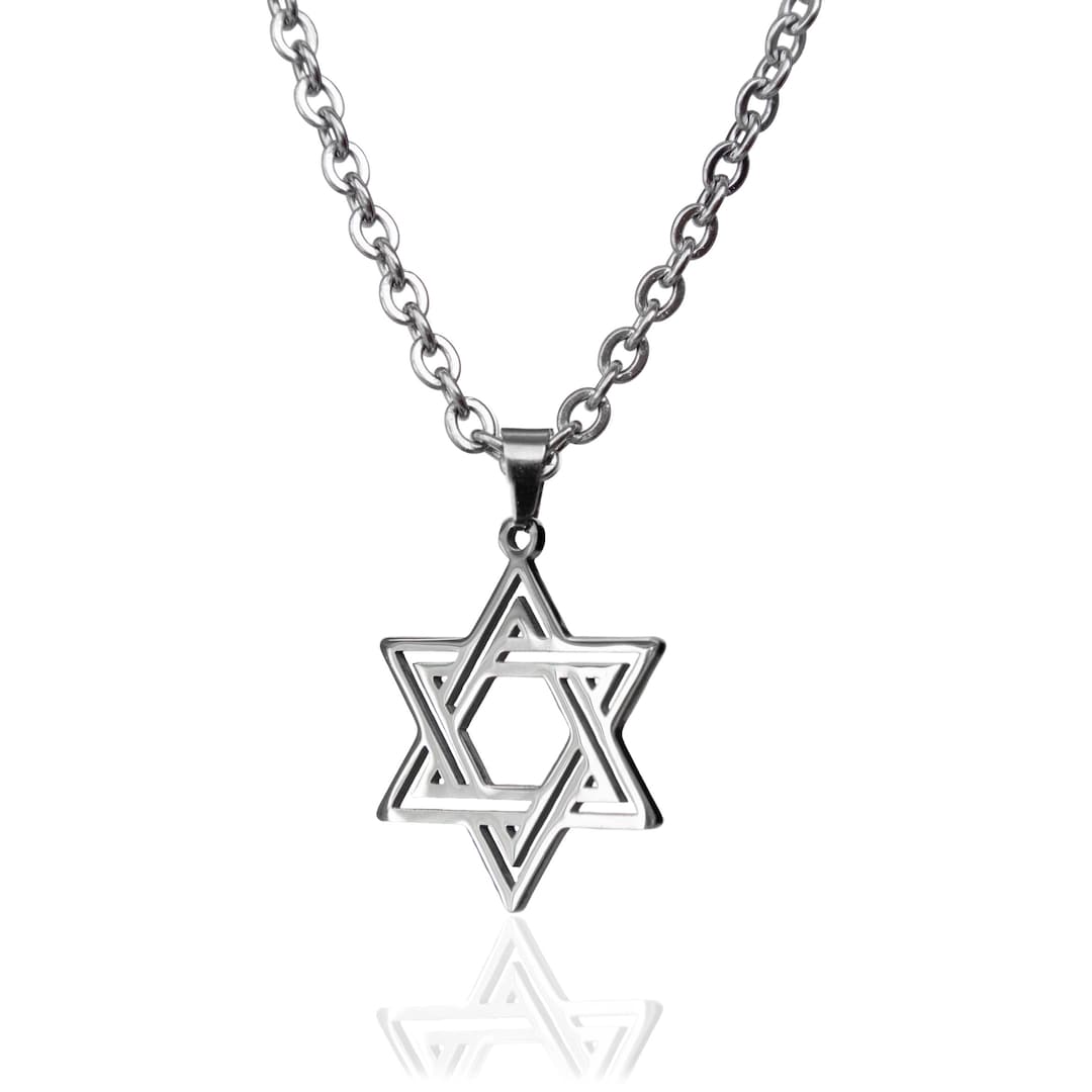 Magen David Pendant Necklace, Hallow Star of David Pendant Necklace ...