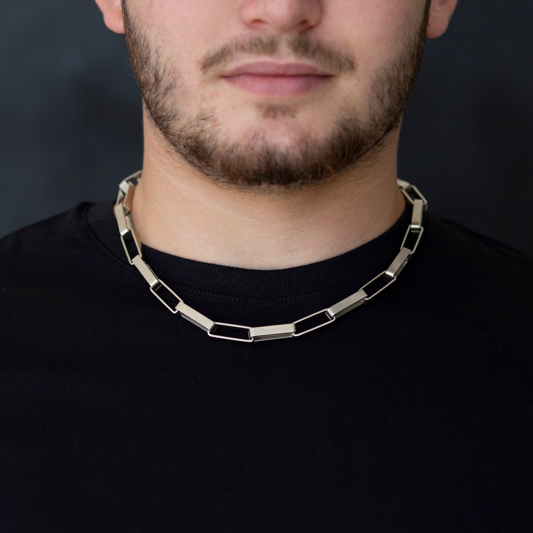 Men's Necklace - Men's Chain Necklace - Men's Silver Necklace - Men's ...