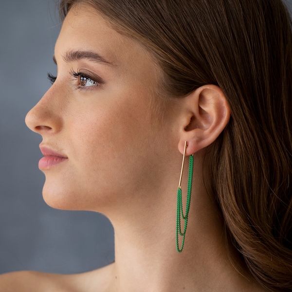 Long Chain Earrings - Etsy