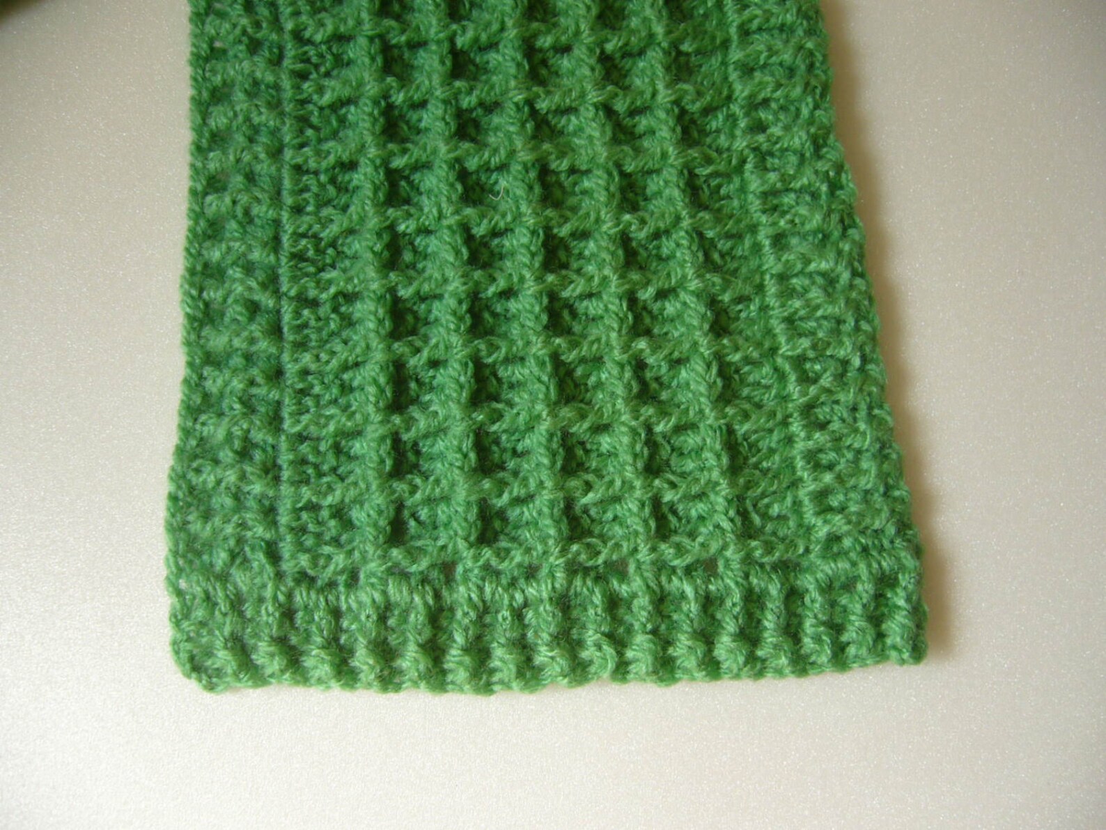 Crochet Pattern Waffle Stitch Scarf With Ribbed Border - Etsy