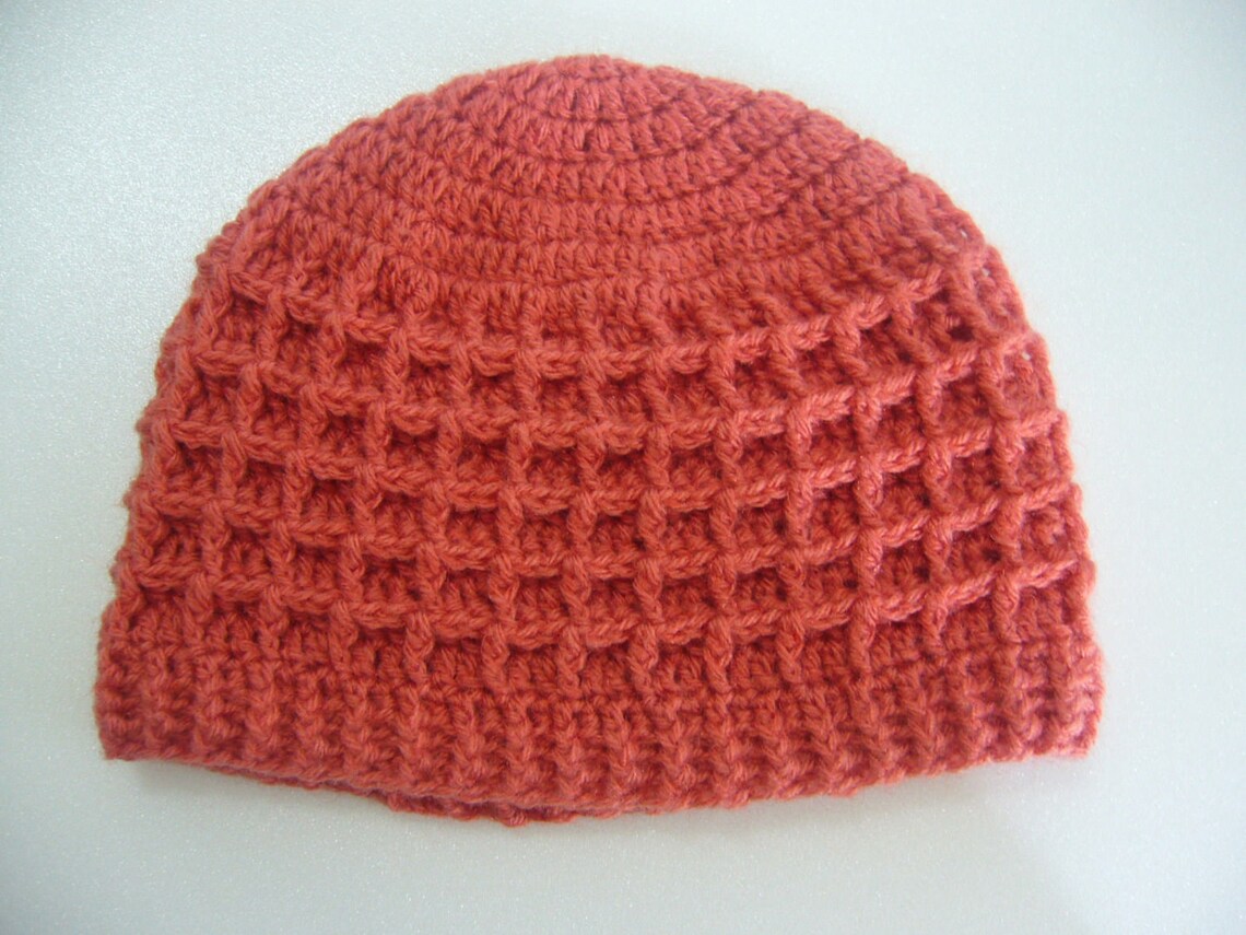 Crochet Hat Pattern Crochet Waffle stitch hat with ribbed | Etsy