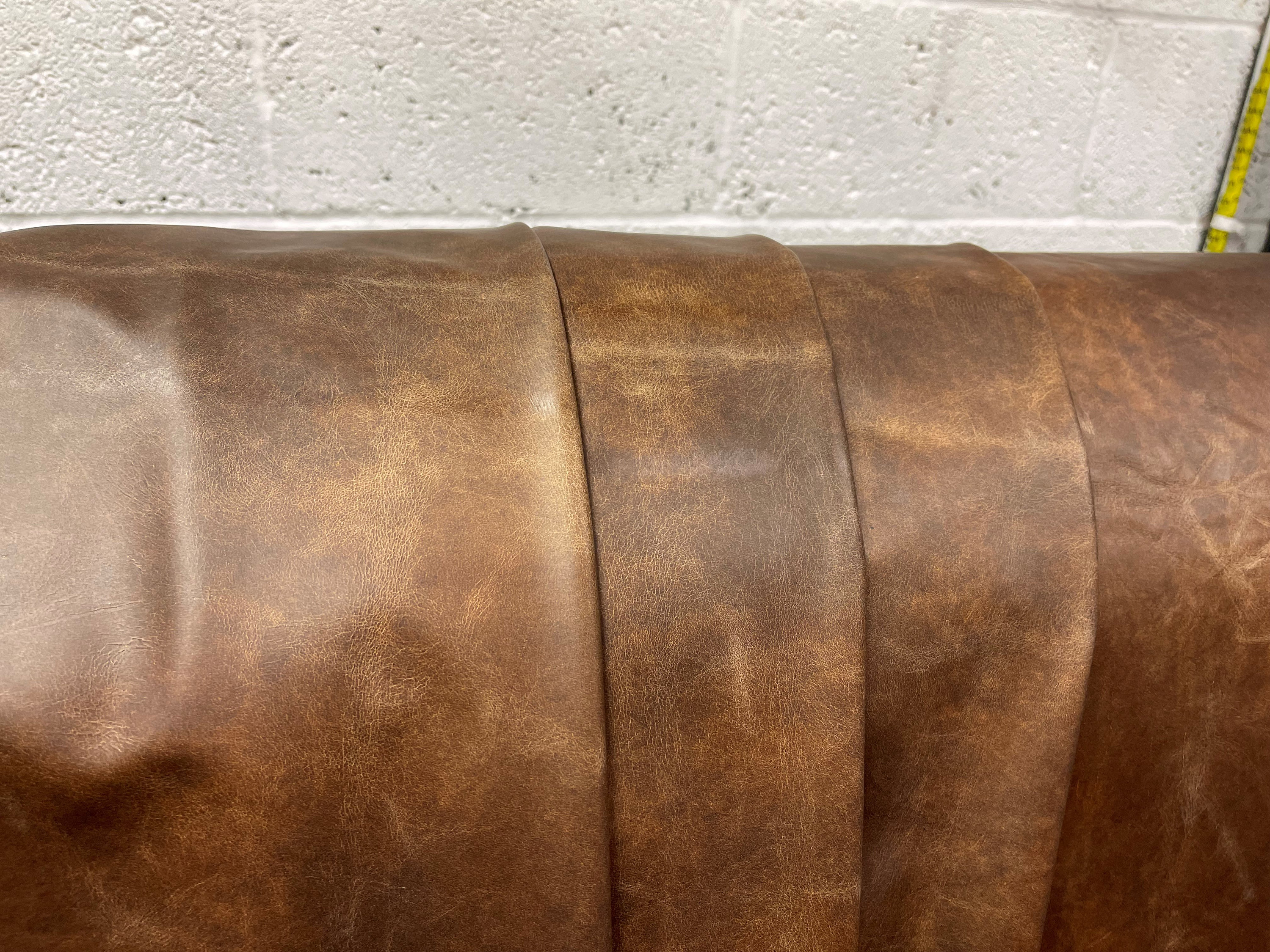 Italian Full Whole Leather Hide Colour Tobacco Cracked Wax Distressed ...