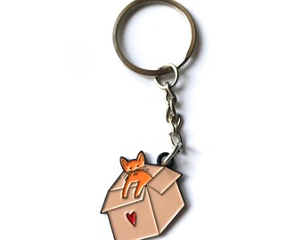 Cat keychain | Etsy