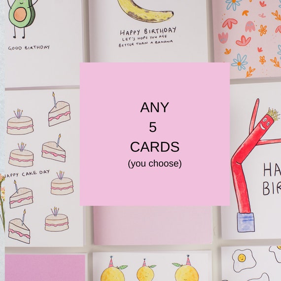 Any 5 Cards // Greeting Card Bundle // Bundle and Save - Etsy