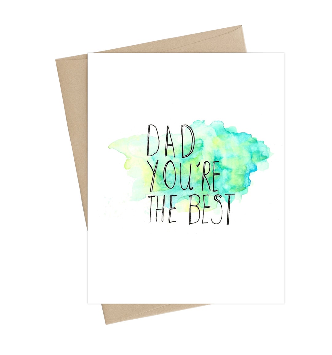 funny-fathers-day-card-best-dad-ever-watercolour-card-etsy