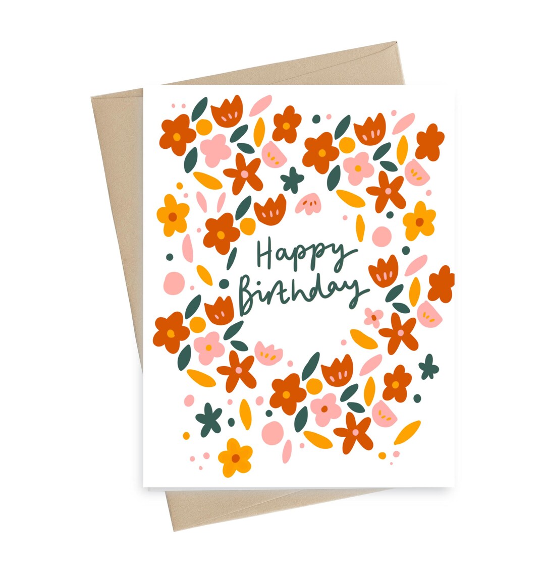 Boho Birthday Card // Flower Birthday Card - Etsy