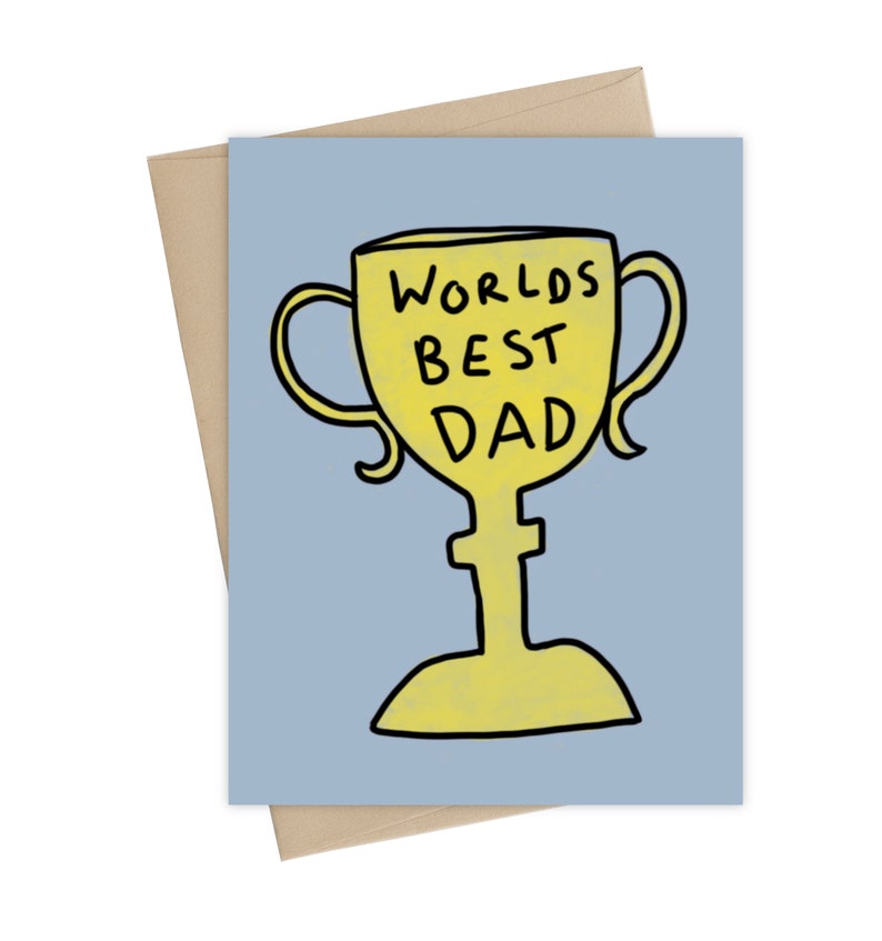 Funny Fathers Day Card//best Dad Trophy | Etsy