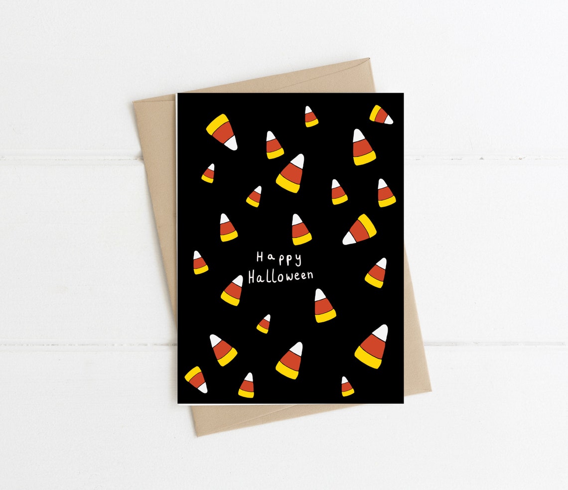 Halloween Candy Card // Funny Halloween Card | Etsy