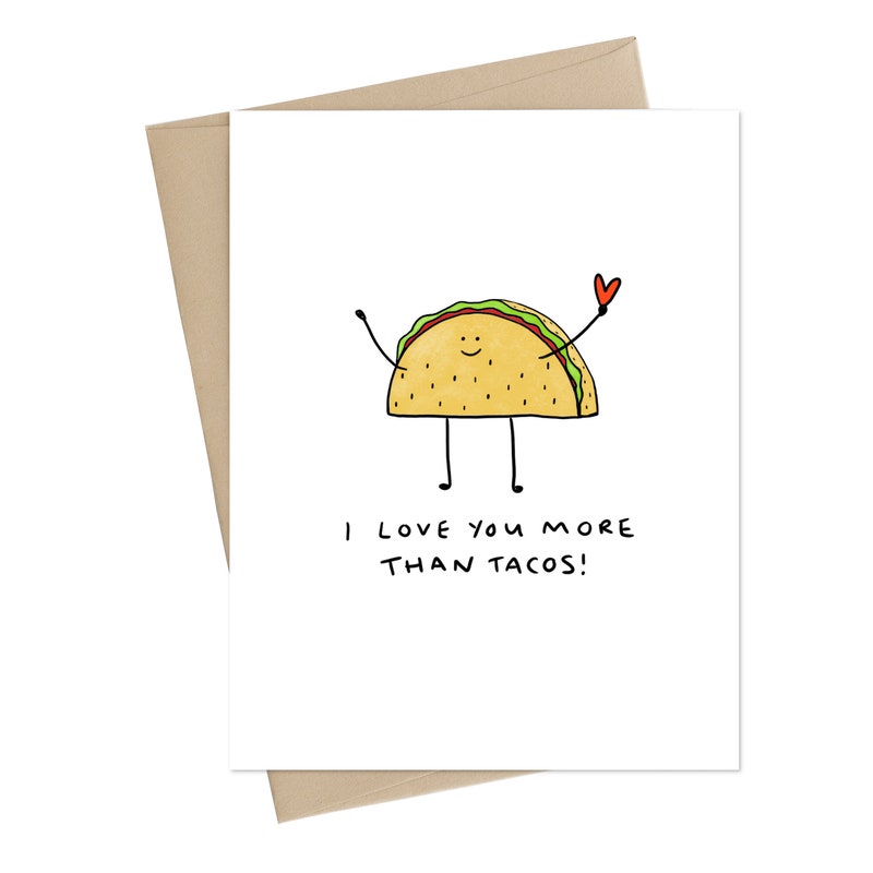 Taco Valentine Card - Etsy