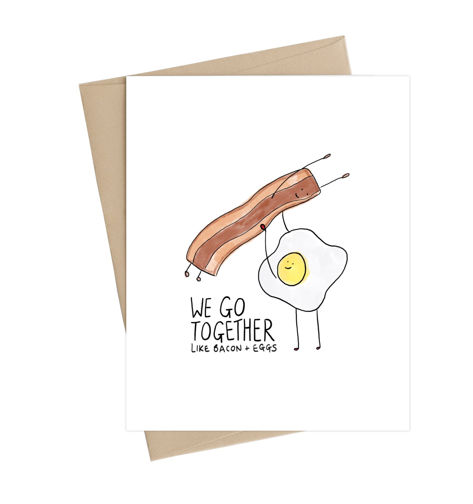 Valentines Card // Bacon and Egg Card // We Go Together Like | Etsy