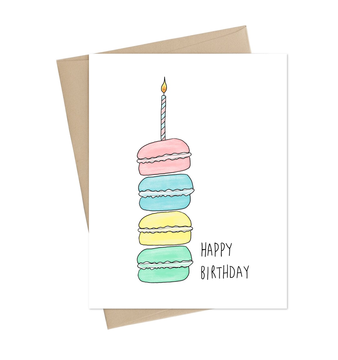 Macaron Card // Macaron Greeting Cards - Etsy
