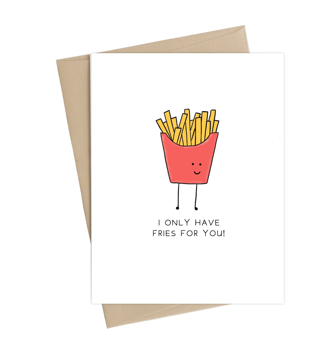 Valentines Card // I Only Have Fries for You // Funny Card // Funny ...