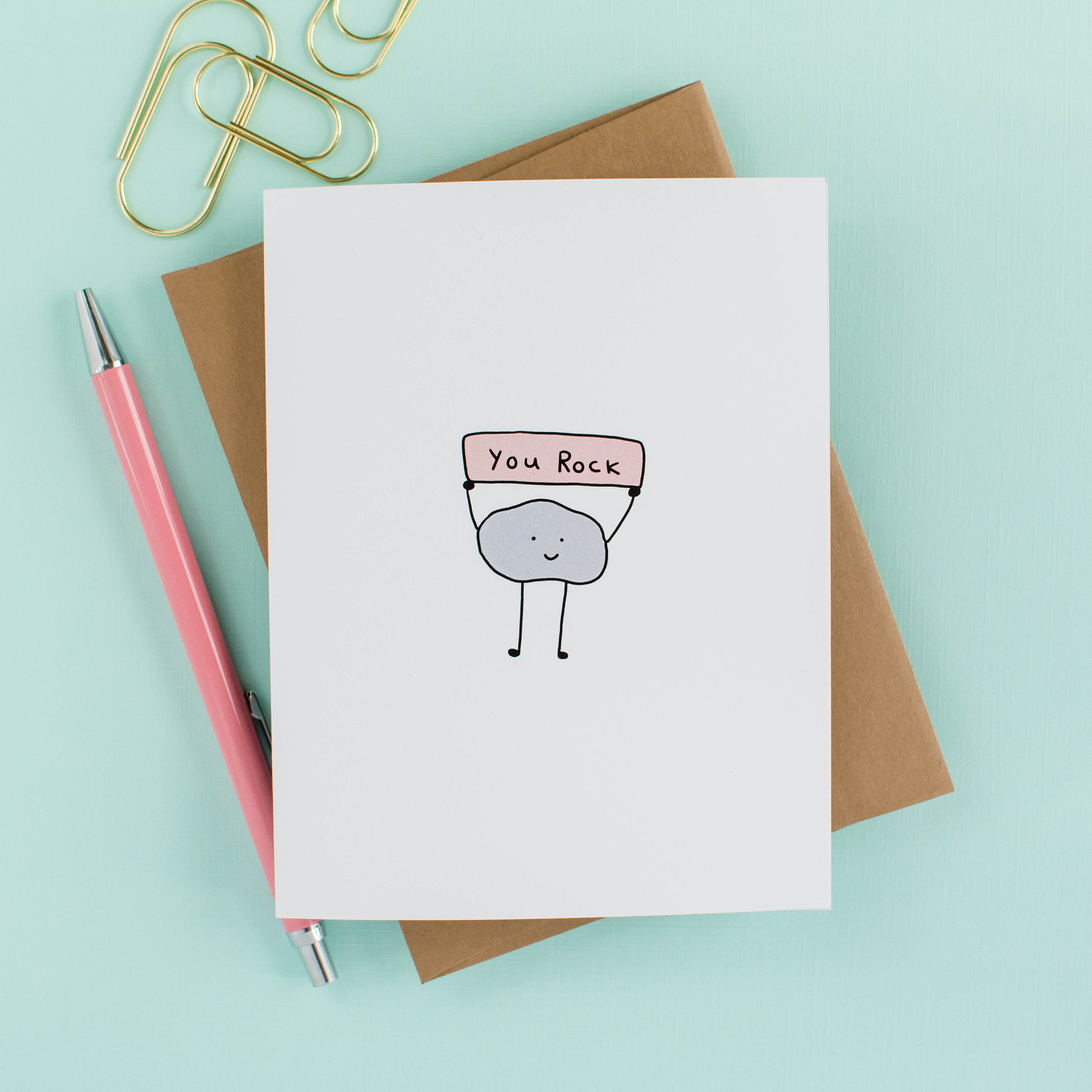 Valentines Card // You Rock Greeting Card // Friendship Card | Etsy