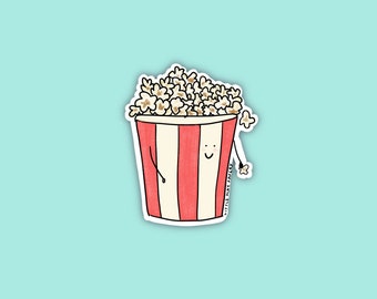Retro Popcorn Die Cut Sticker Set Funny Sticker Laptop Sticker Water ...