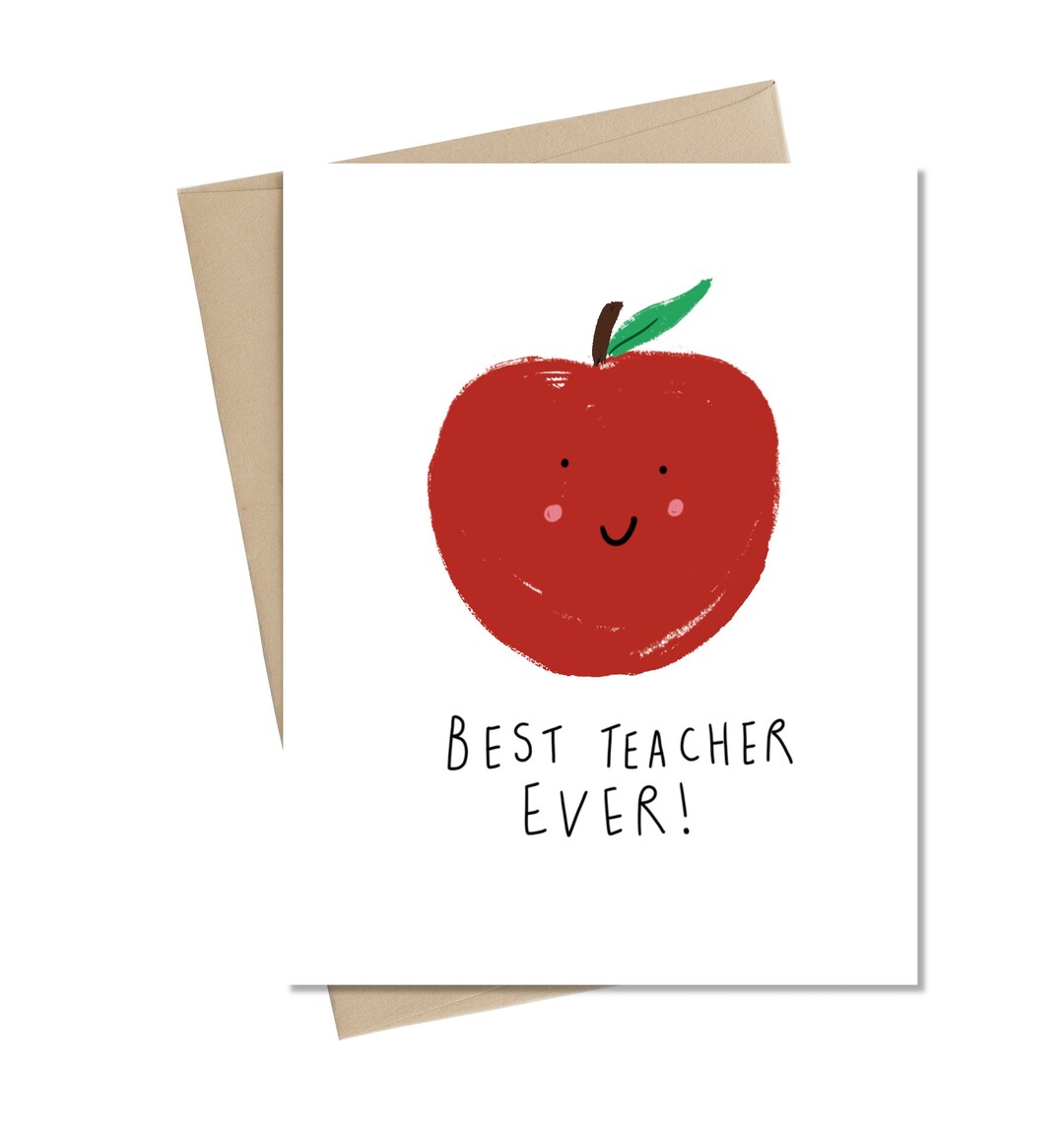 Best Teacher Card // Apple Teacher Card // Kindergarten Card - Etsy