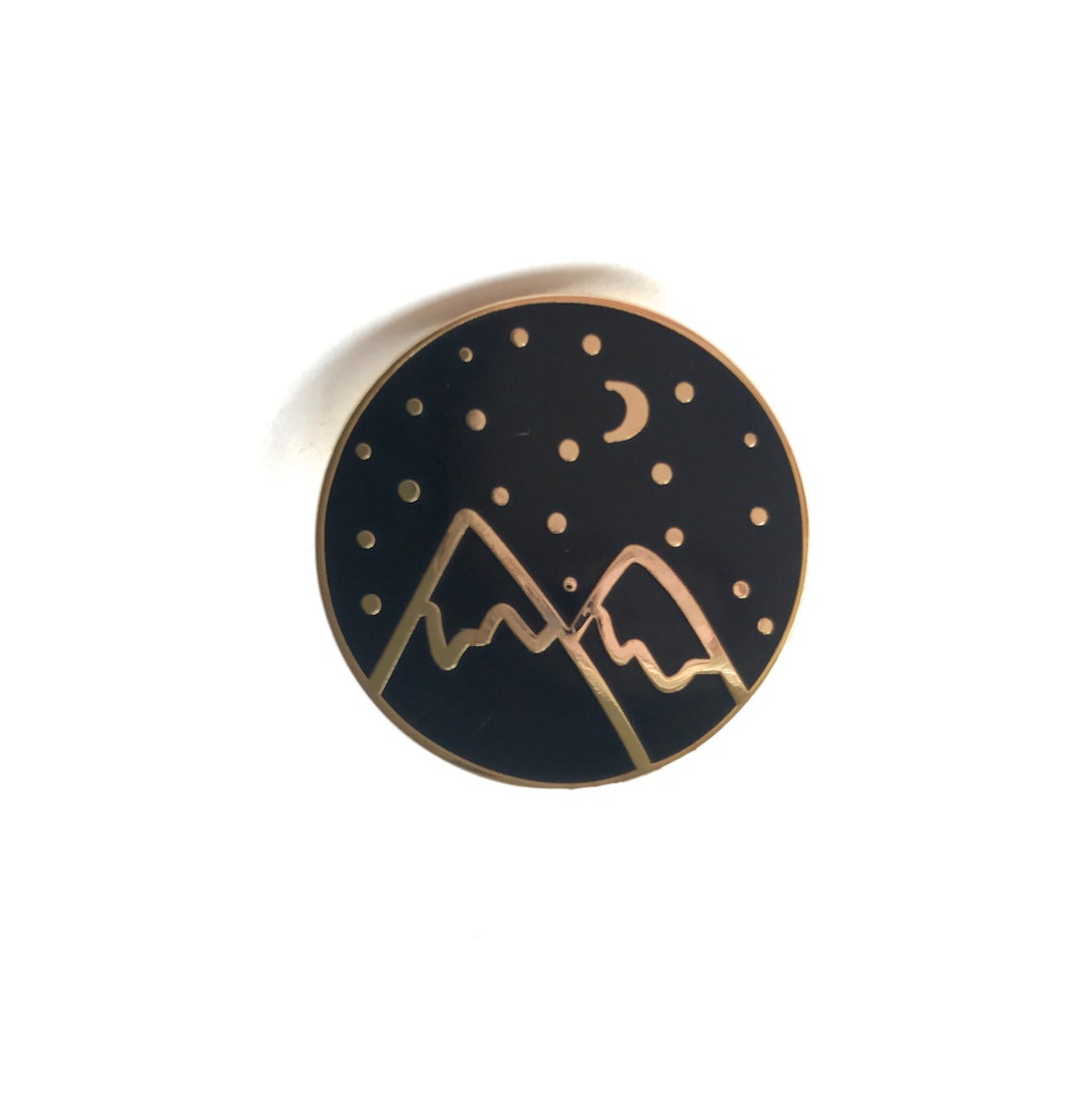 Emaille Pin Gold Berg / / Berg Pin / / Gold Berg Pin - Etsy.de