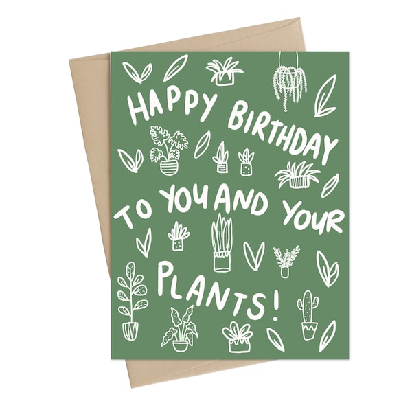 Plant Birthday Cards - Etsy