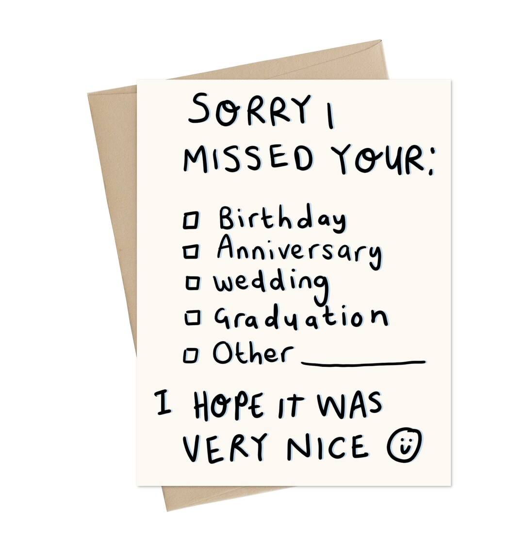 Sorry I Missed Your... // Funny Card - Etsy