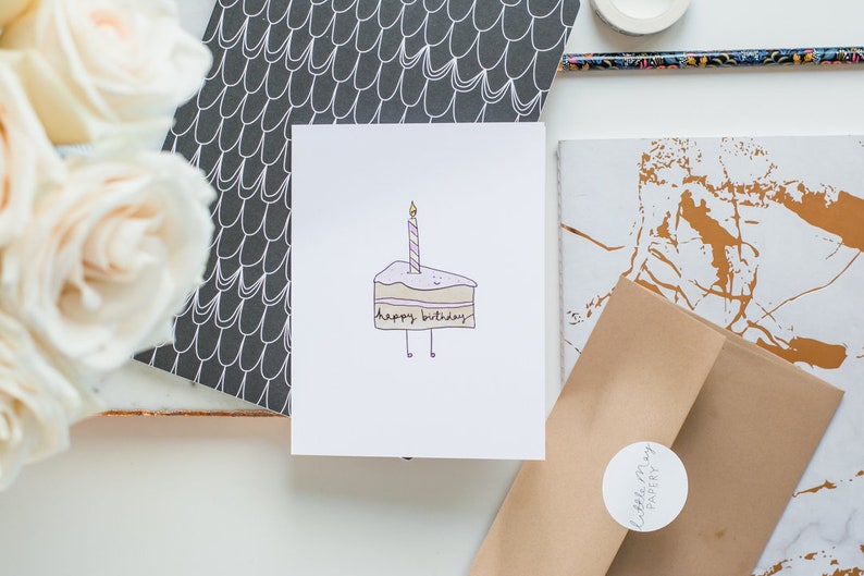 Birthday Card // Birthday Cake With Legs - Etsy