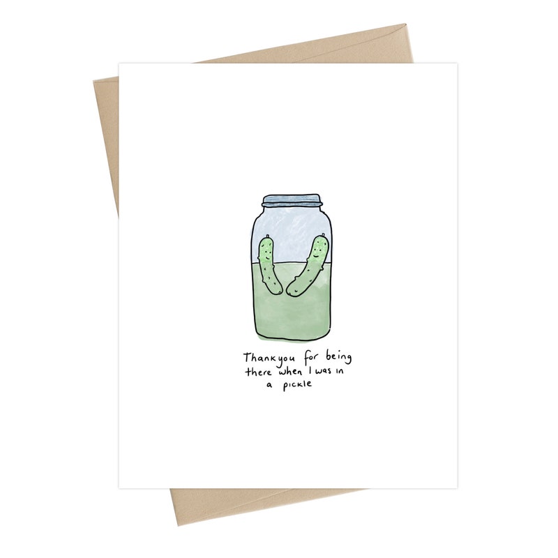 Pickle Thank You Card - Etsy