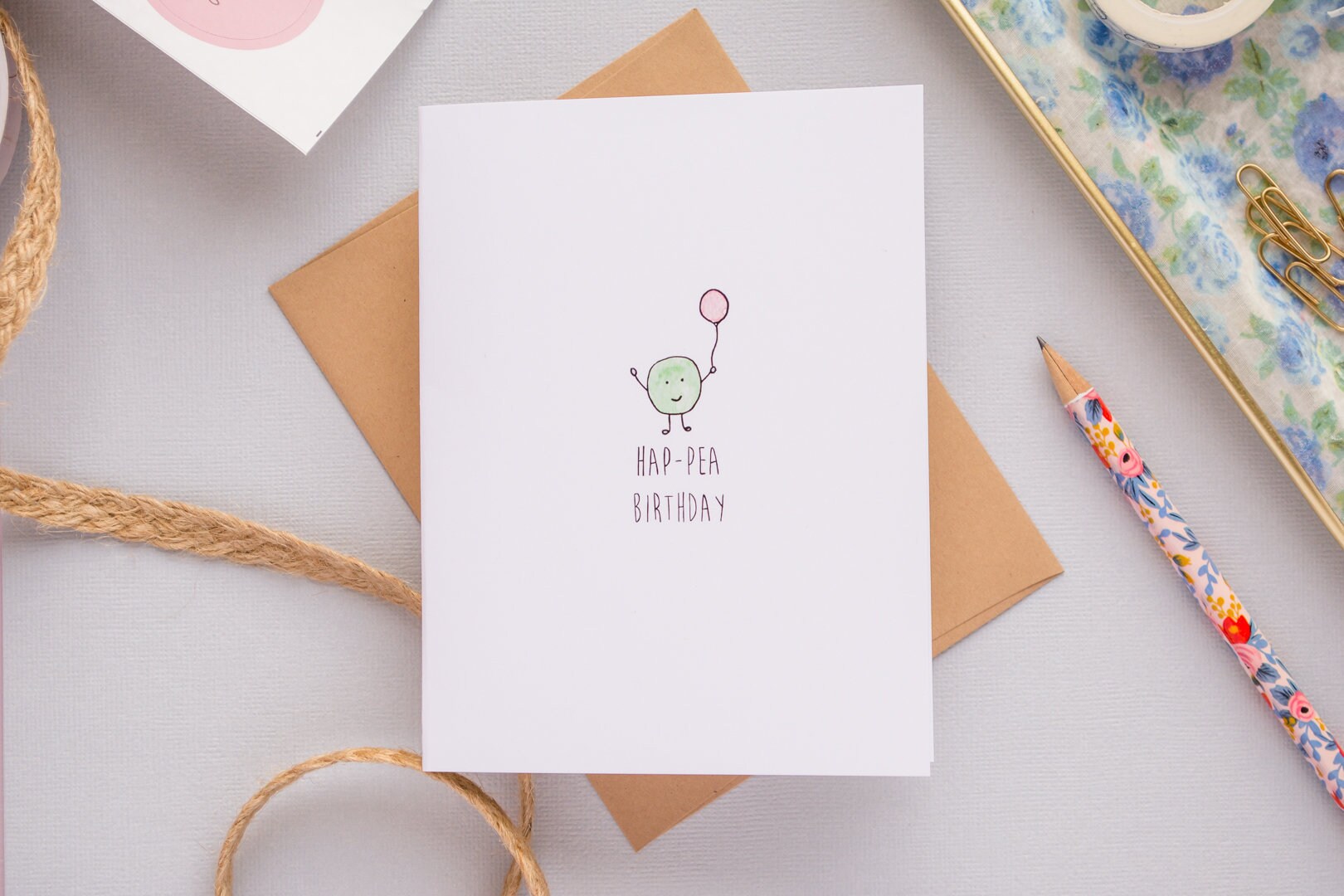 Birthday Card // Original Pea Birthday Card // Funny Birthday Card ...