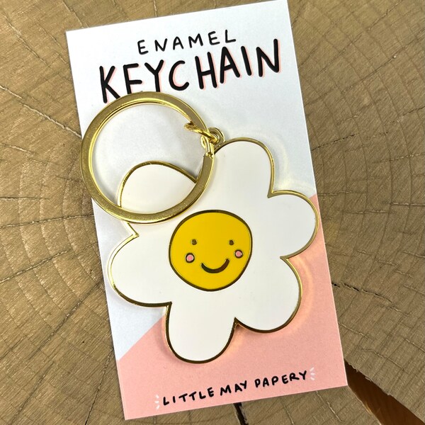 Daisy Keychain - Etsy