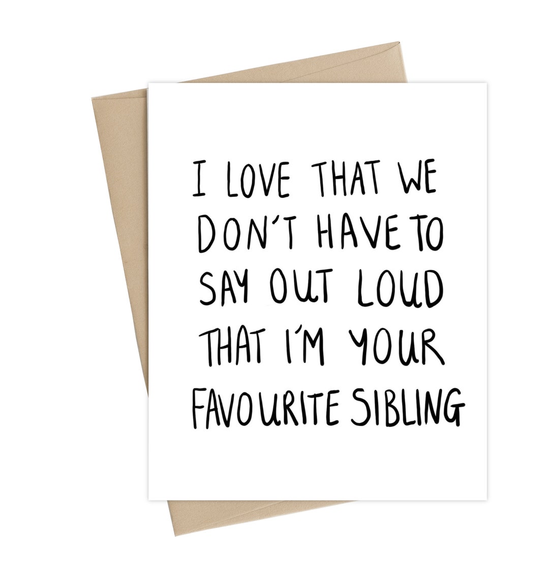 Sibling Card // Funny Sibling Card // Card for Brother // Card for ...