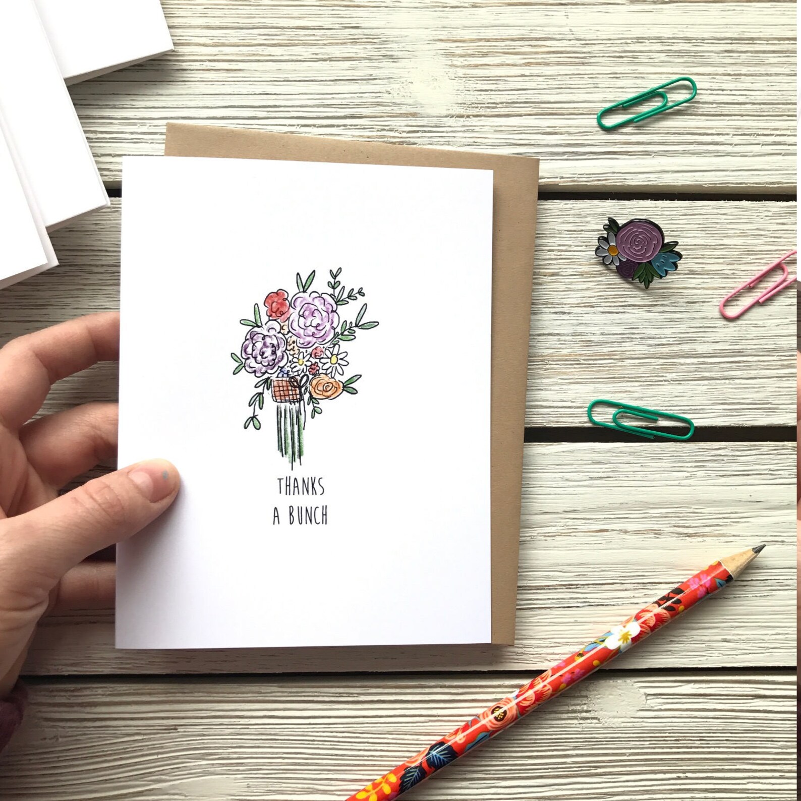 Thank You Card // Thanks a Bunch // Pun Card - Etsy Canada