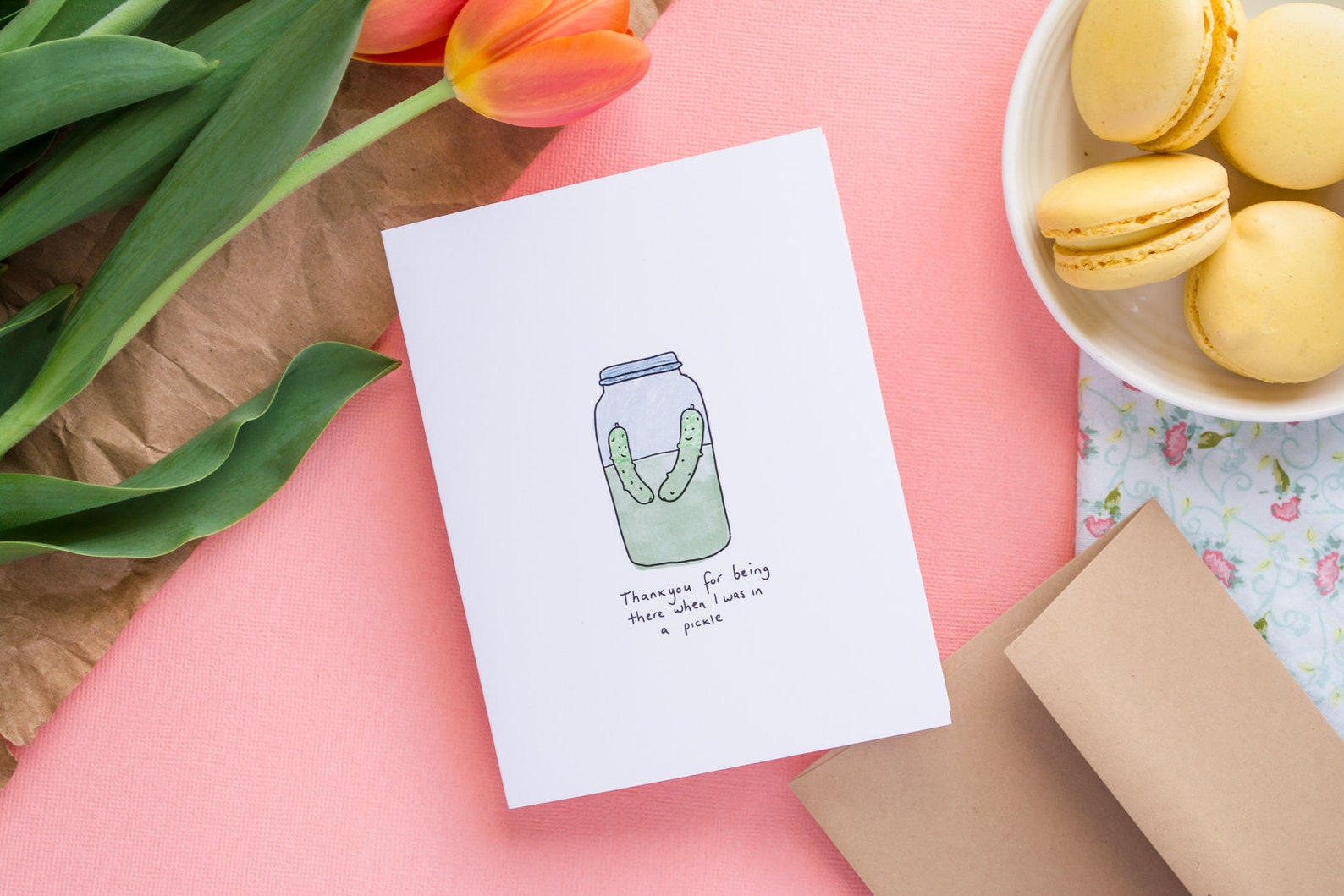 Thank You for Being There // Pickle Card - Etsy