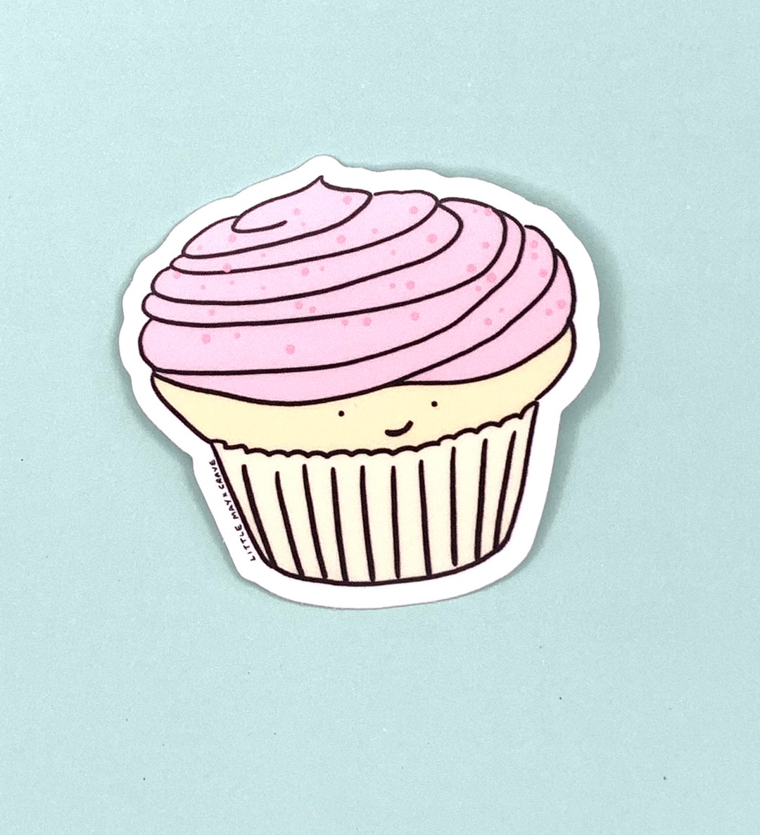 Vanilla Cupcake Vinyl Sticker // Cute Sticker // Cupcake Sticker - Etsy