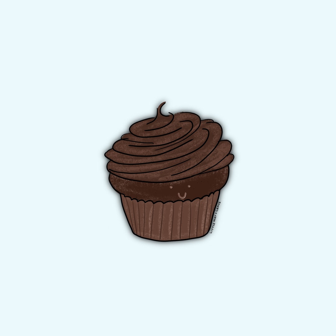 Just Chocolate Cupcake Vinyl Sticker - Etsy