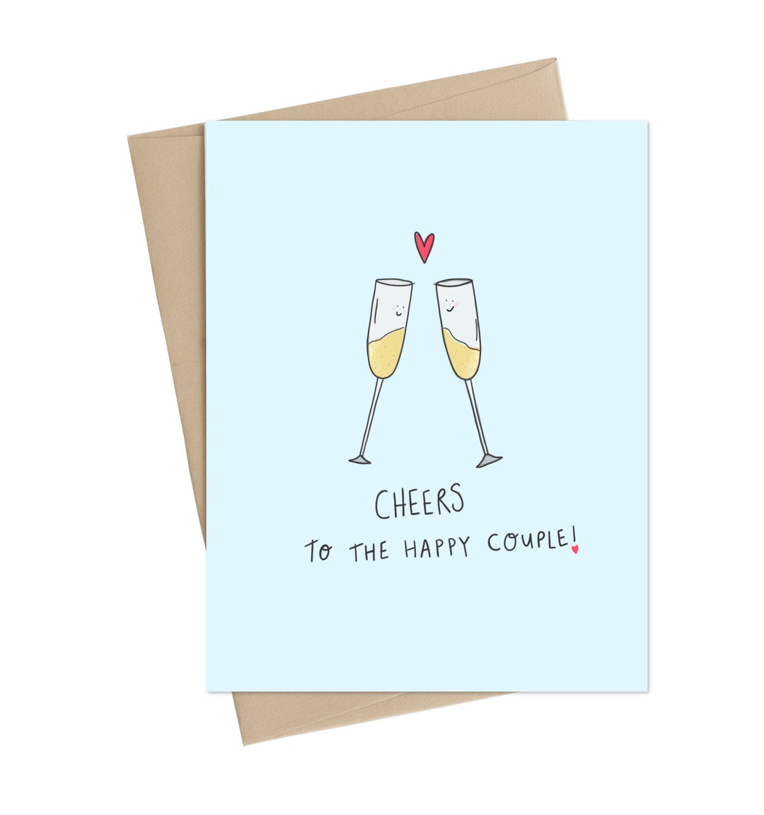 Cheers to the Happy Couple // Wedding Card - Etsy