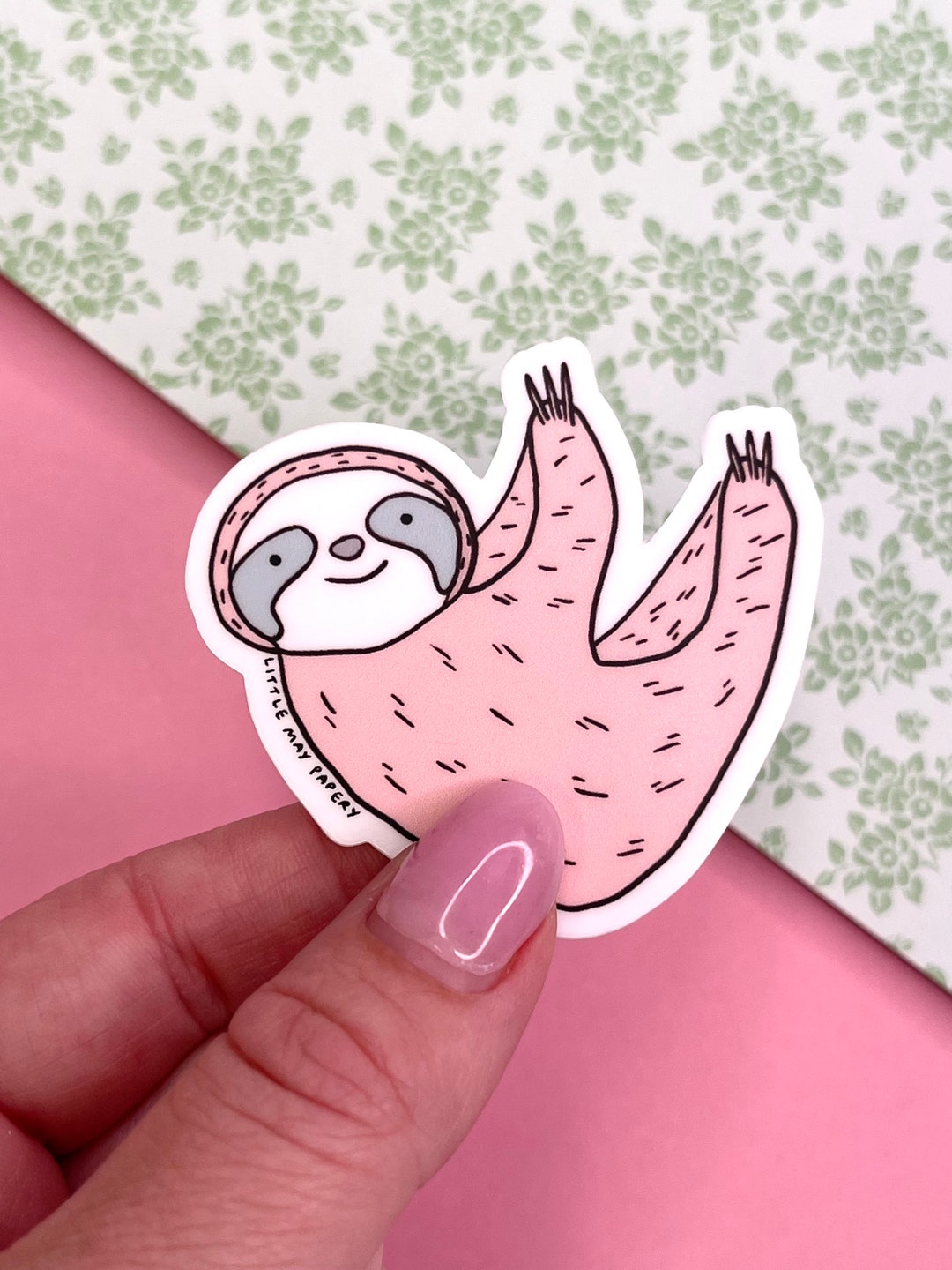 Pink Sloth Sticker // Cute Sticker // Sloth Sticker - Etsy
