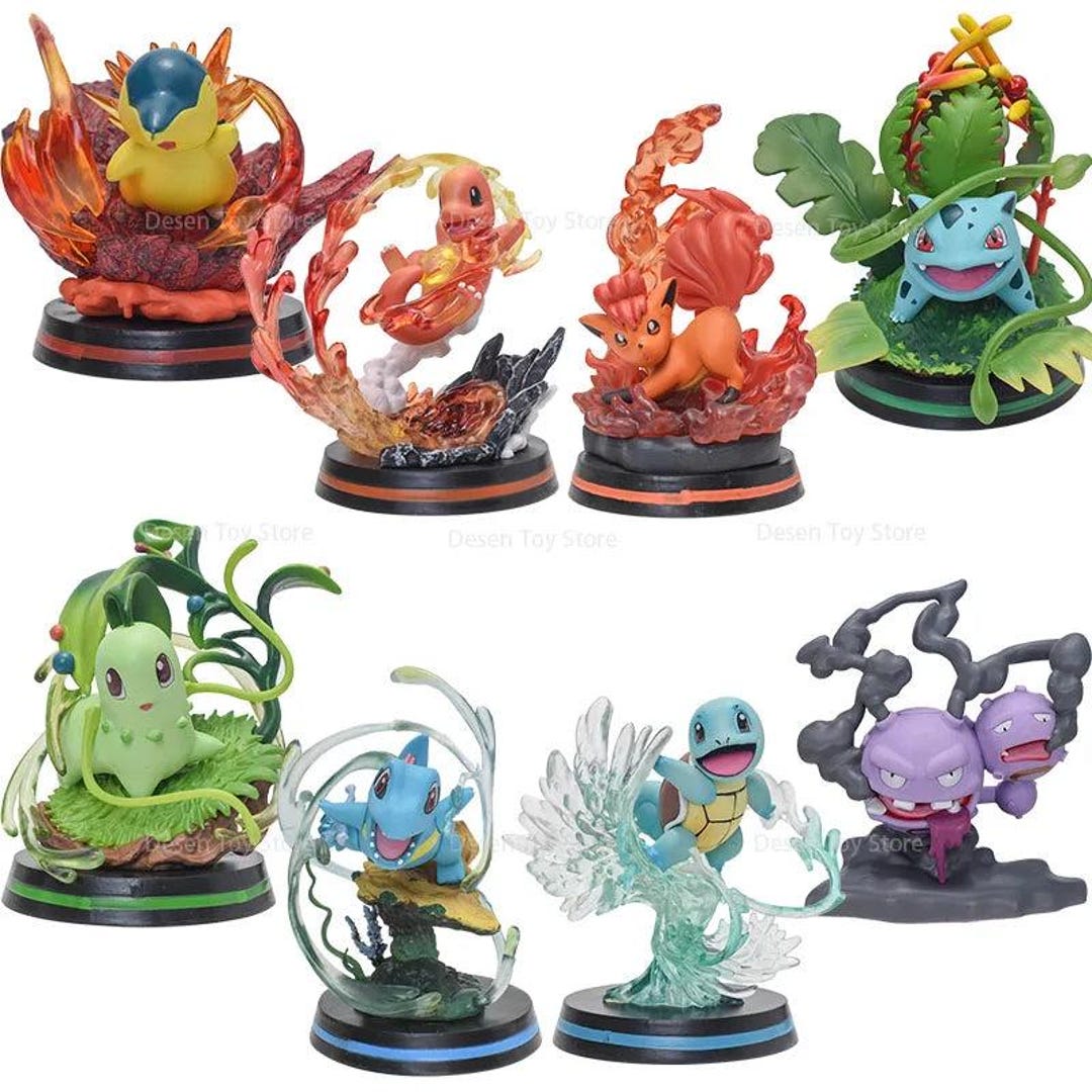 Pokemon Action Figures Set Charmander, Squirtle, Ivysaur, Vulpix ...