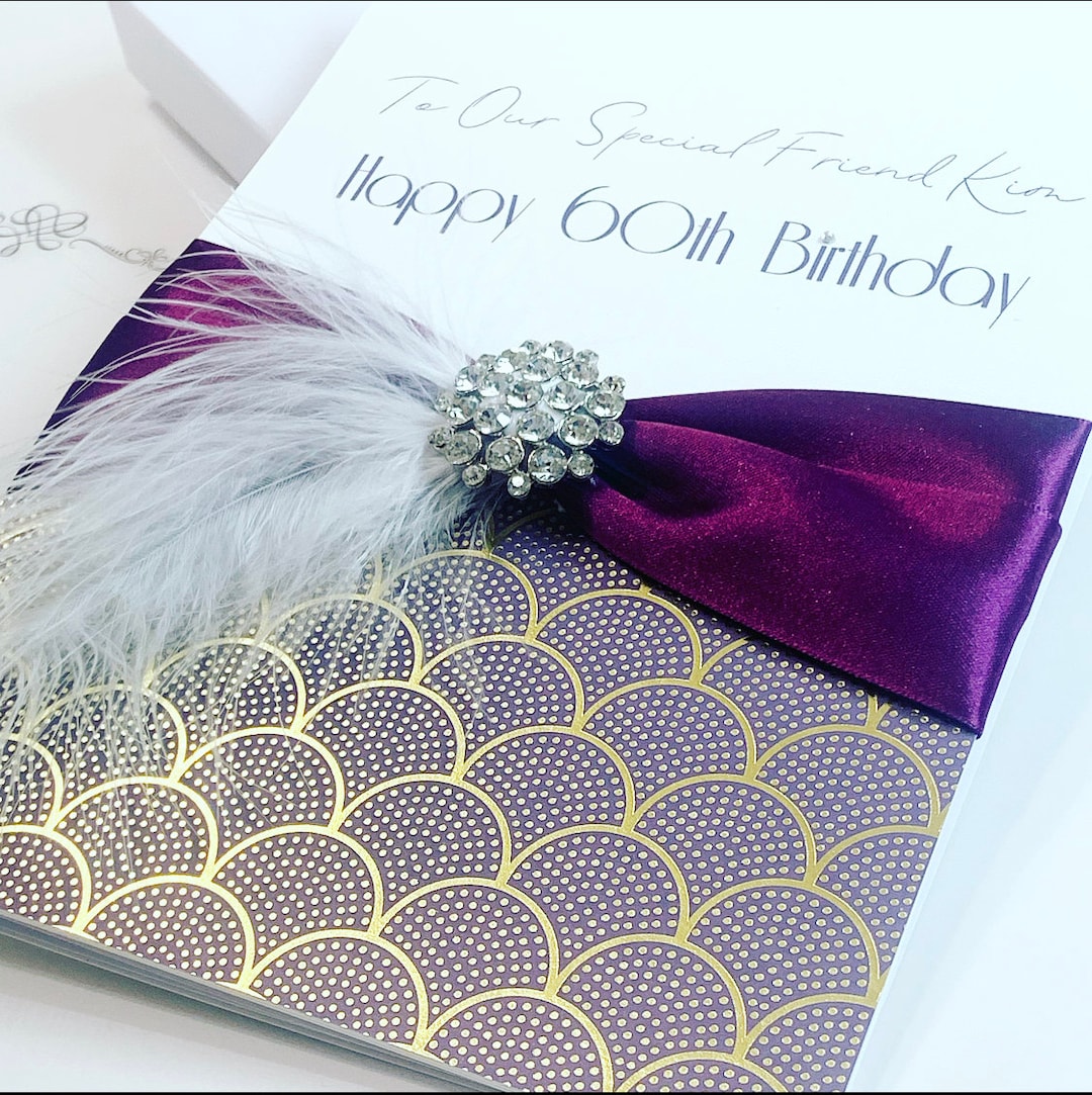 Art Deco Style Luxury Birthday Card for Special Friend, Personalised ...