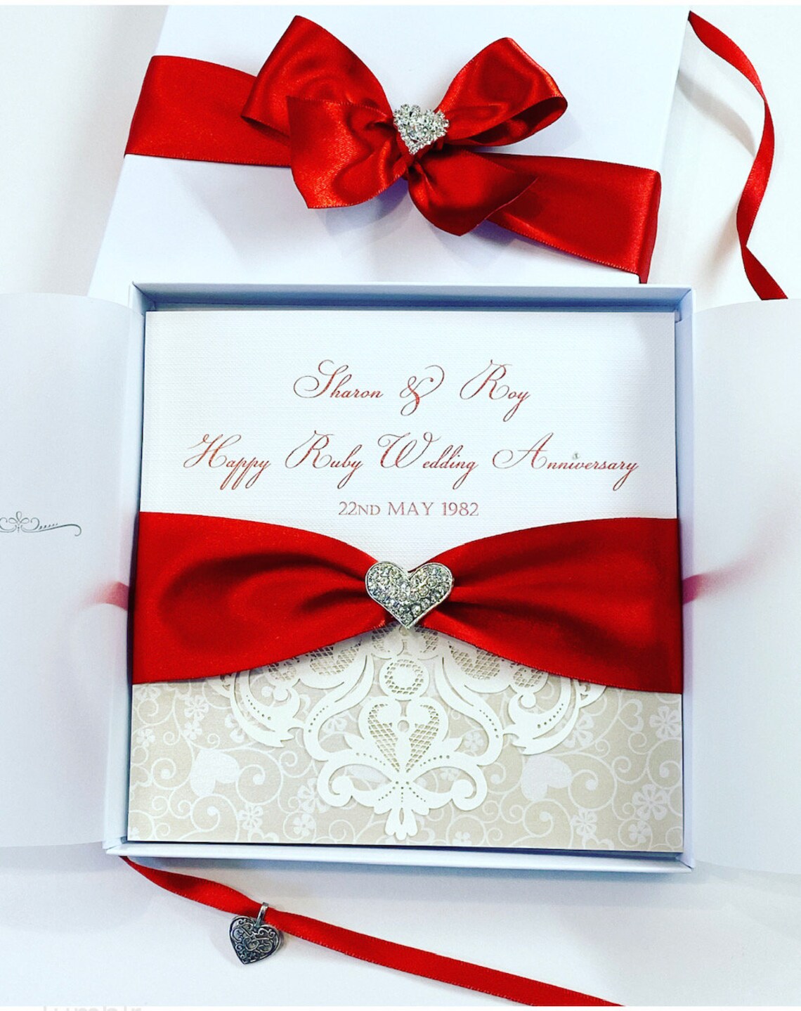 Ruby Wedding Anniversary Card Personalised and Gift Boxed | Etsy UK