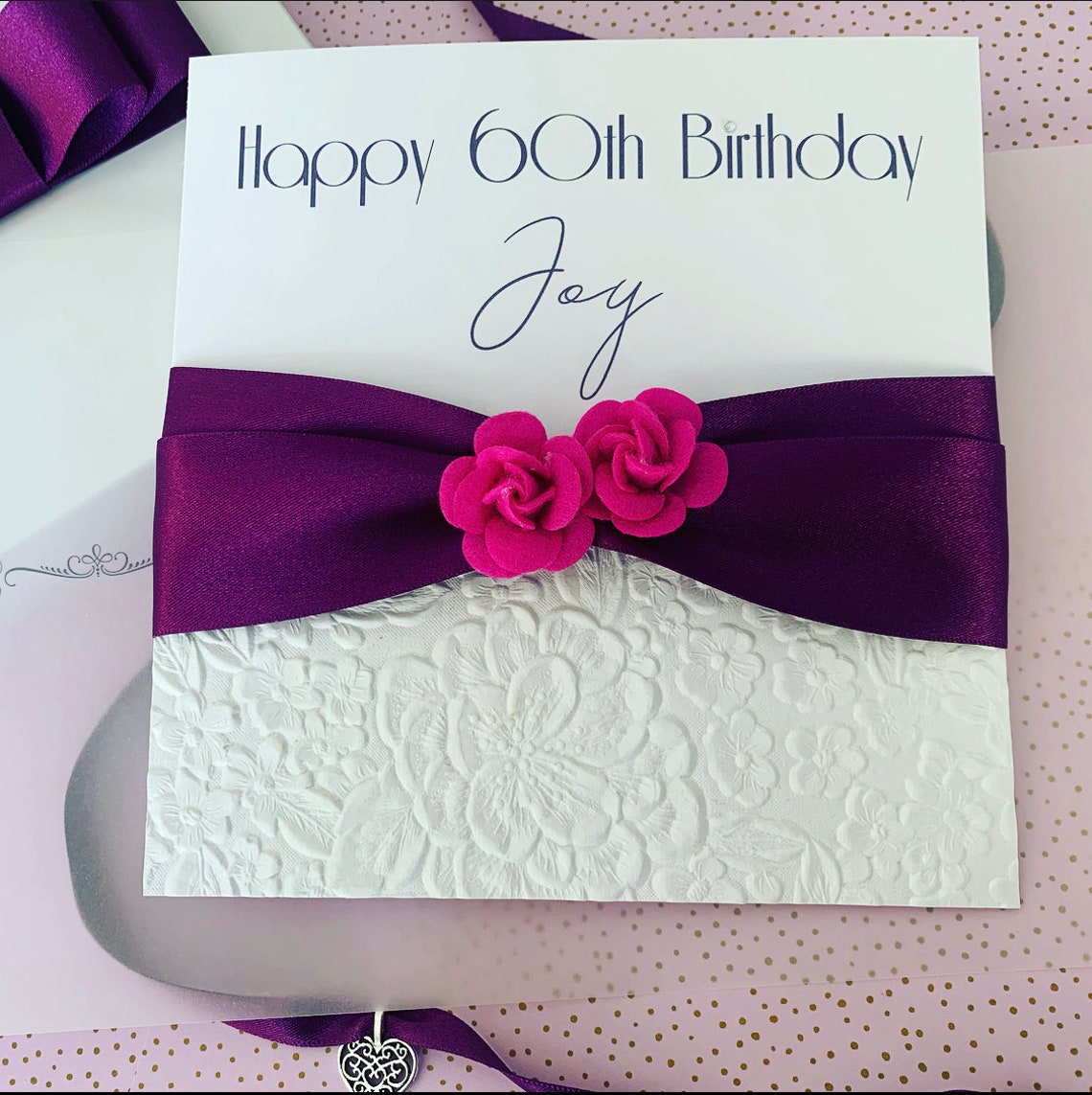 60th Birthday Card for Woman Handmade Personalised Card with | Etsy