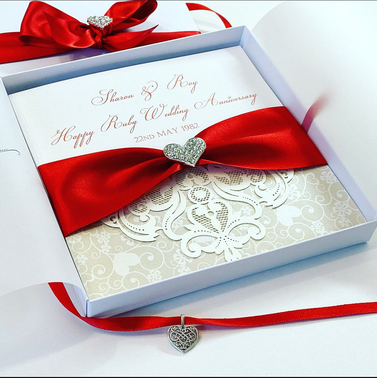 Ruby Wedding Anniversary Card Personalised and Gift Boxed | Etsy UK