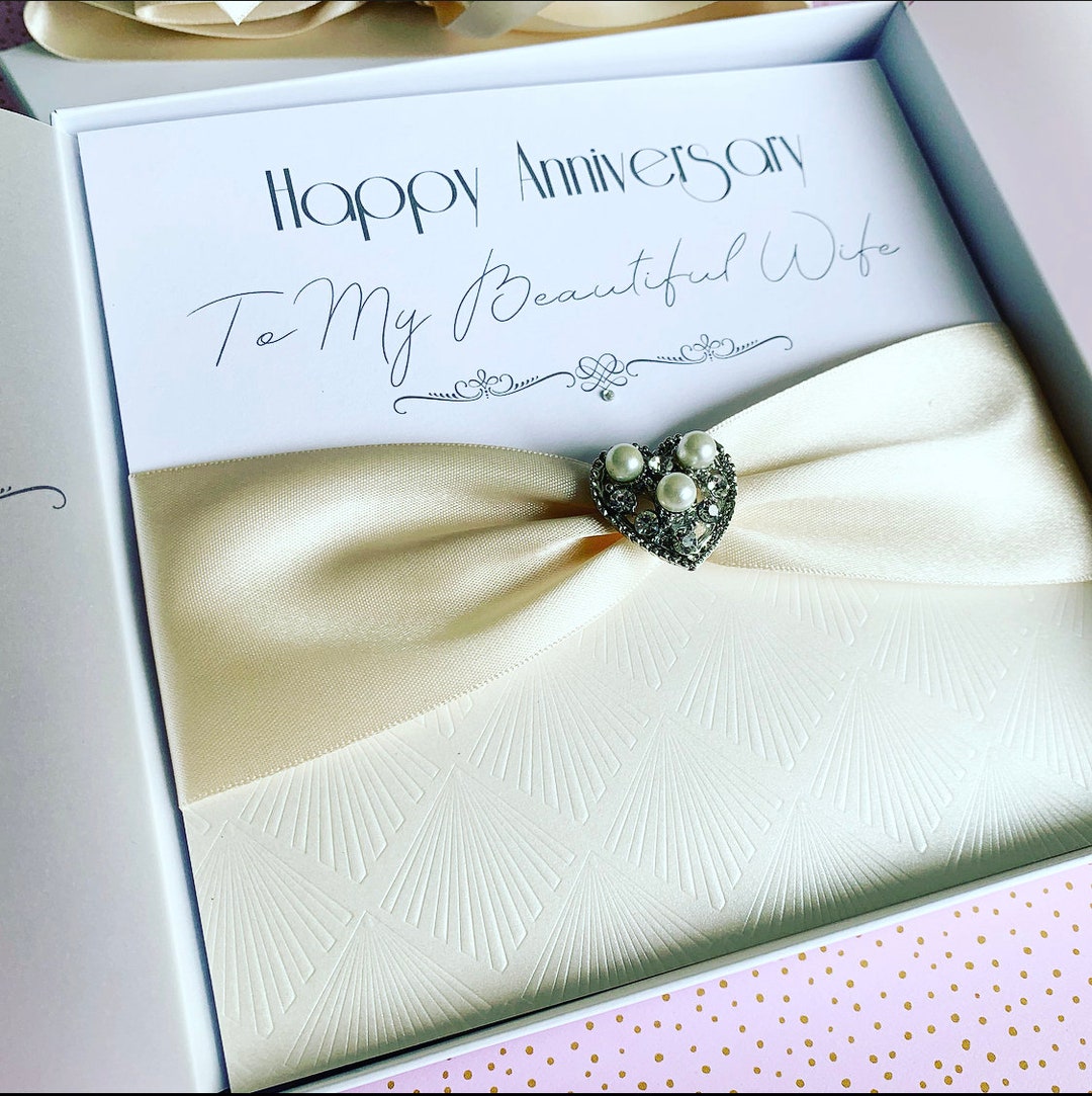 Personalized Pearl Wedding Anniversary Card With Custom Message - Etsy