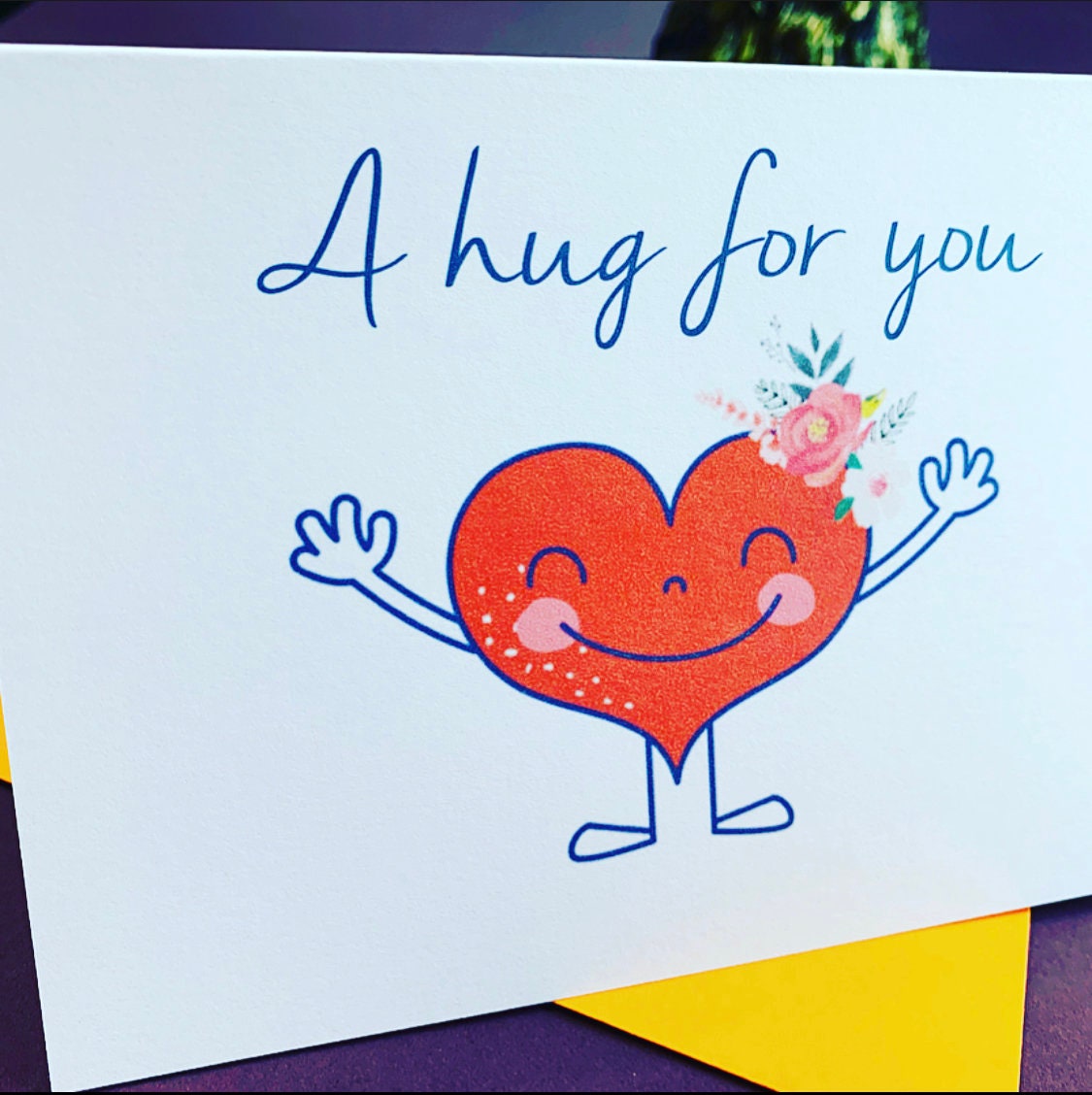 Hug Cards Set with Envelopes Cute Hug Notecards Sending Hugs | Etsy