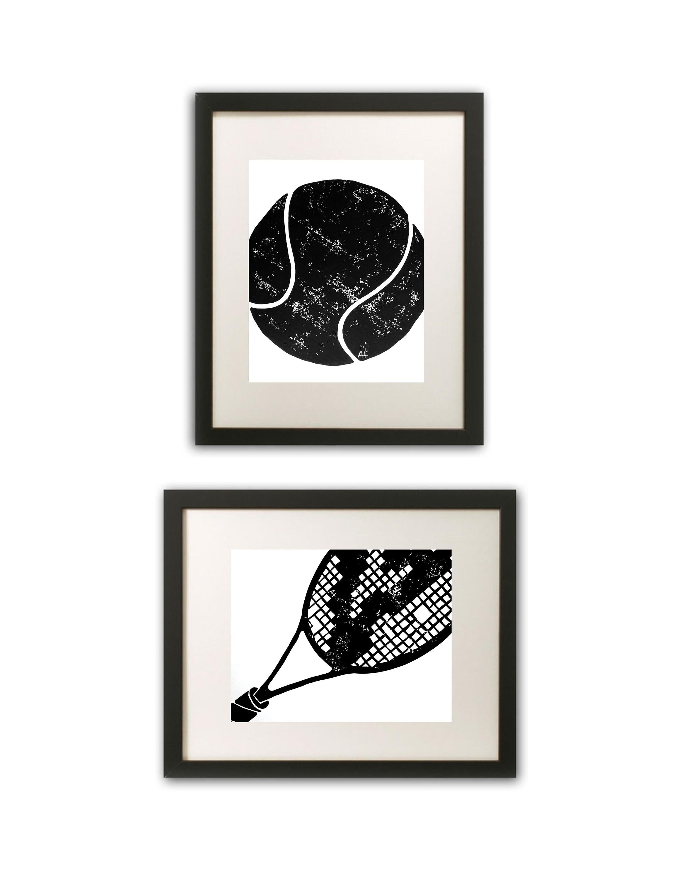 Tennis Racket Art Print Hand-carved & Printed 11 X 14 - Etsy