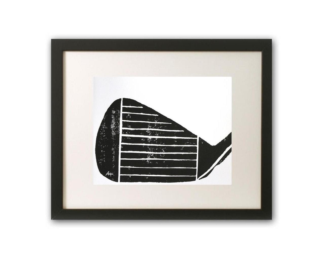 Golf Club Art Print Hand-carved & Printed Iron Face 11 X 14 - Etsy